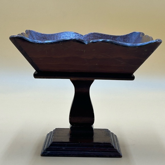 Vintage | Accents | Antique Wood Pedestal Centerpiece Fruit Bowl Mcm ...